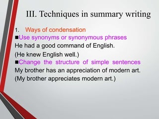Summary Writing | PPTX