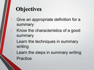 Summary Writing | PPTX
