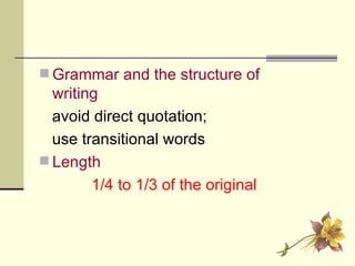 Summary writing | PPT