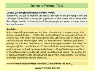 Summary Writing Example