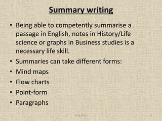 Summary Writing
