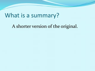 Summary writing | PPTX