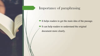 PowerPoint For Summary Writing for for grade eight to eleven | PPTX