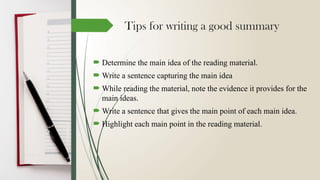 Summary Writing PowerPoint for forms three to five | PPT