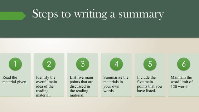 Summary Writing PowerPoint for forms three to five | PPT