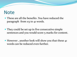 SUMMARY WRITING GCE O LEVEL | PPTX