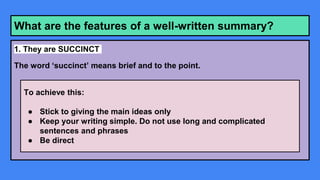 Summary writing | PPTX
