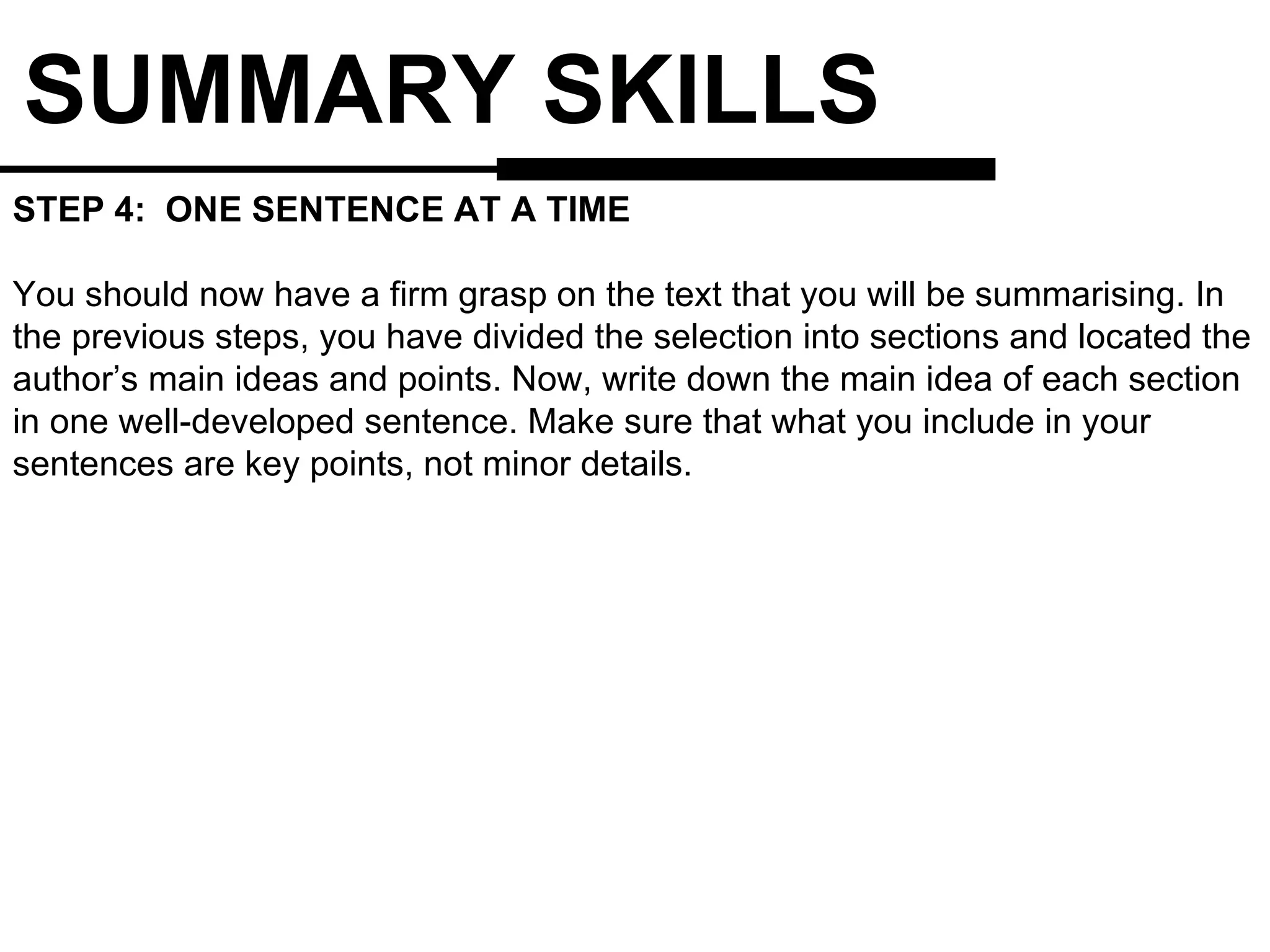 Summary Writing Skills | PPT