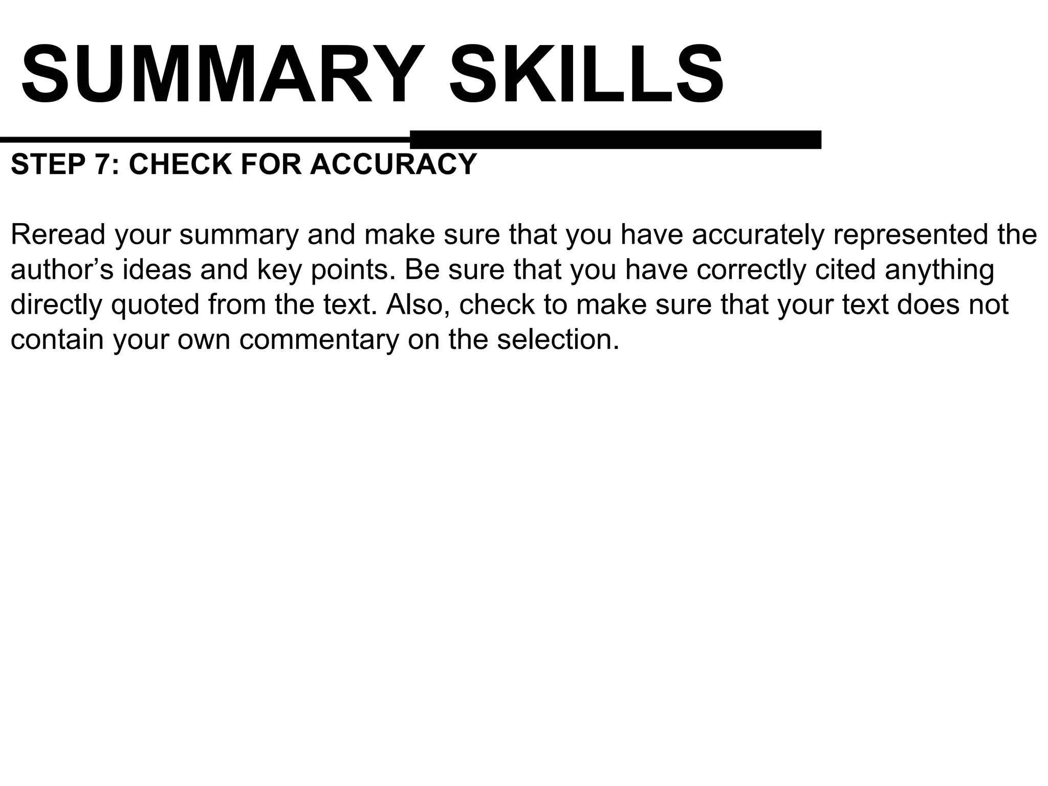 Summary Writing Skills | PPT