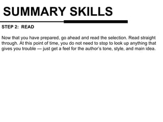 Summary Writing Skills | PPT