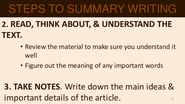 Summary writing tips