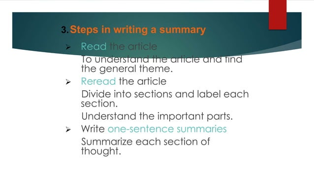Summary writing tips and techniques