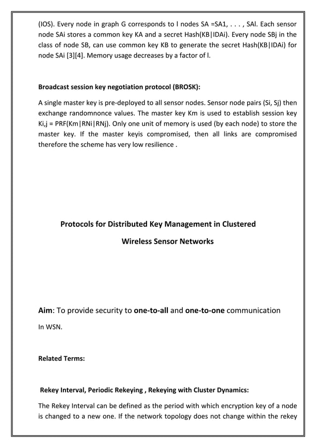 Security Support in In-Network Processing & analysis of key management in WSN | PDF