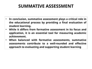 Summative Concept, Learning and teaching | PPT
