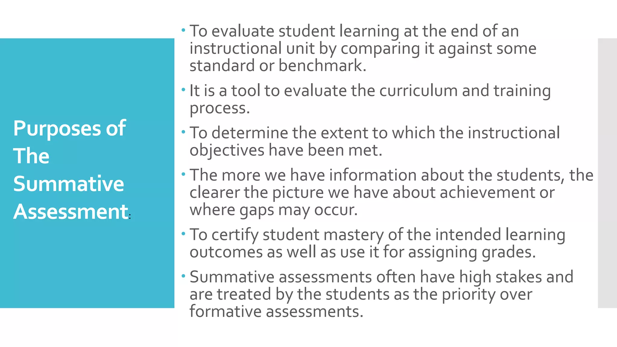 Summative and formative assessment | PDF