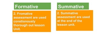 SUMMATIVE AND FORMATIVE DIFFERENENT | PPT
