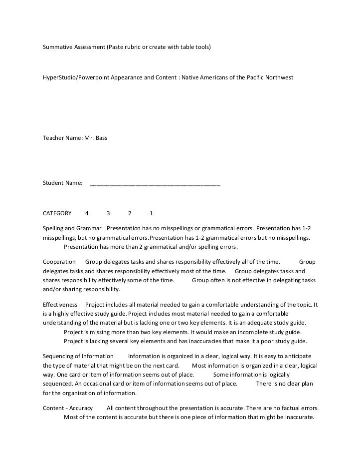 Summative assessment