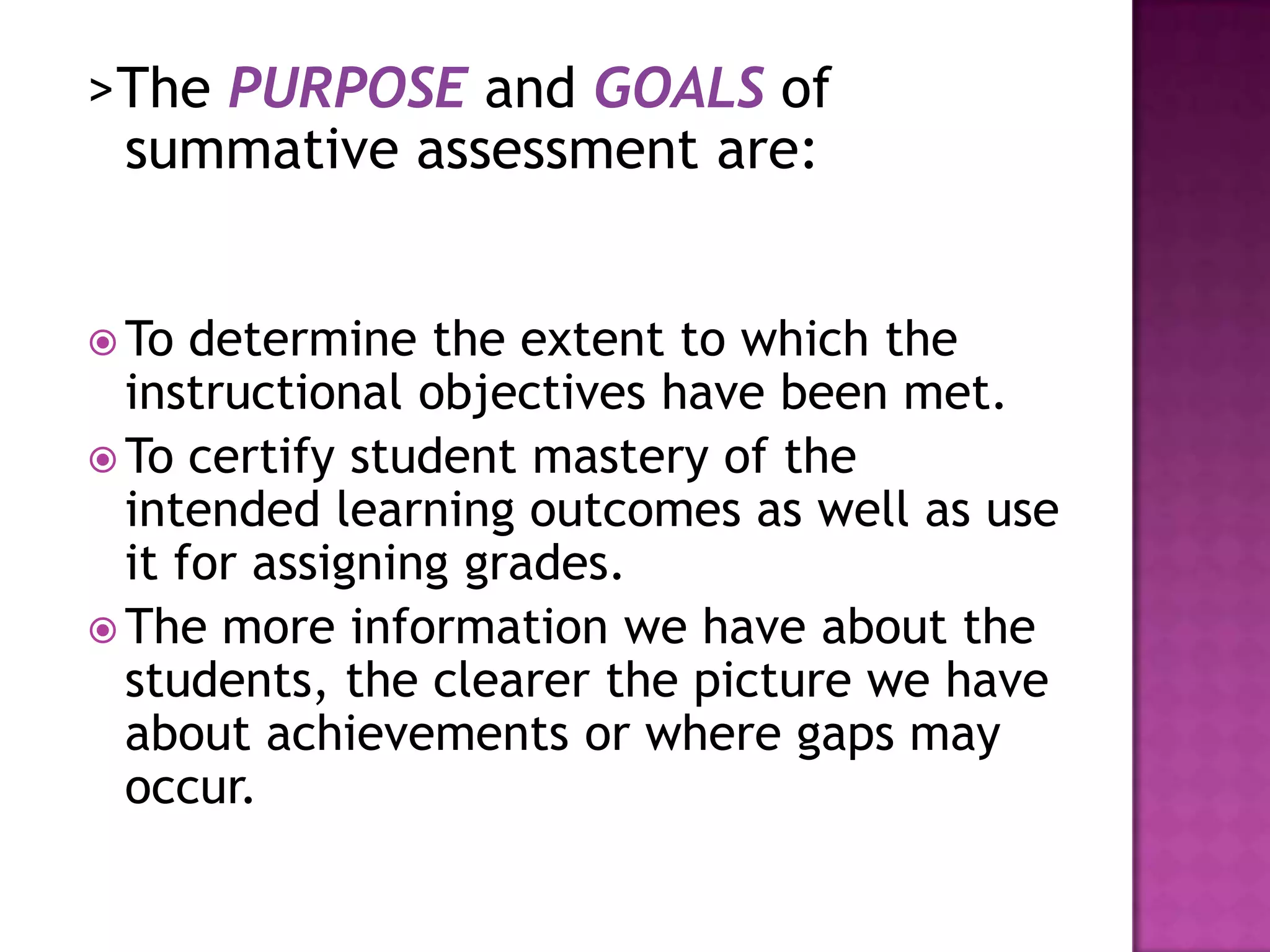 Summative assessment | PPTX | Educational Assessment | Education