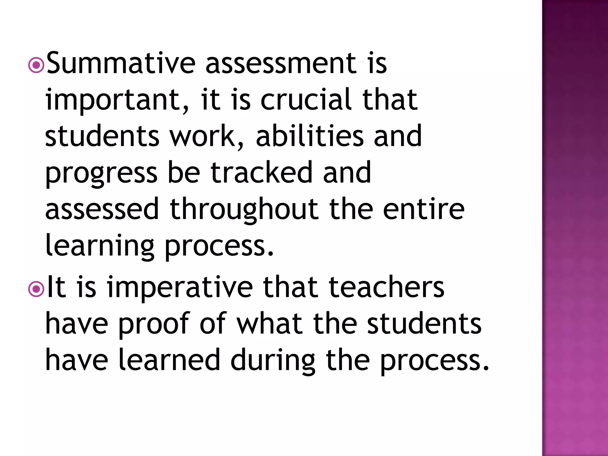 Summative assessment | PPTX | Educational Assessment | Education