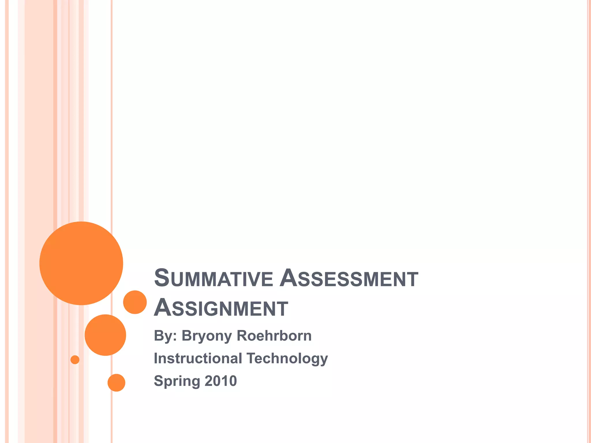 Summative assessment assignment | PPTX
