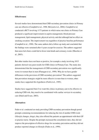 CHD Secondary Prevention Clinics in Primary Care; a critical assessment ...