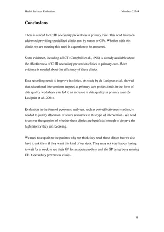 CHD Secondary Prevention Clinics in Primary Care; a critical assessment ...