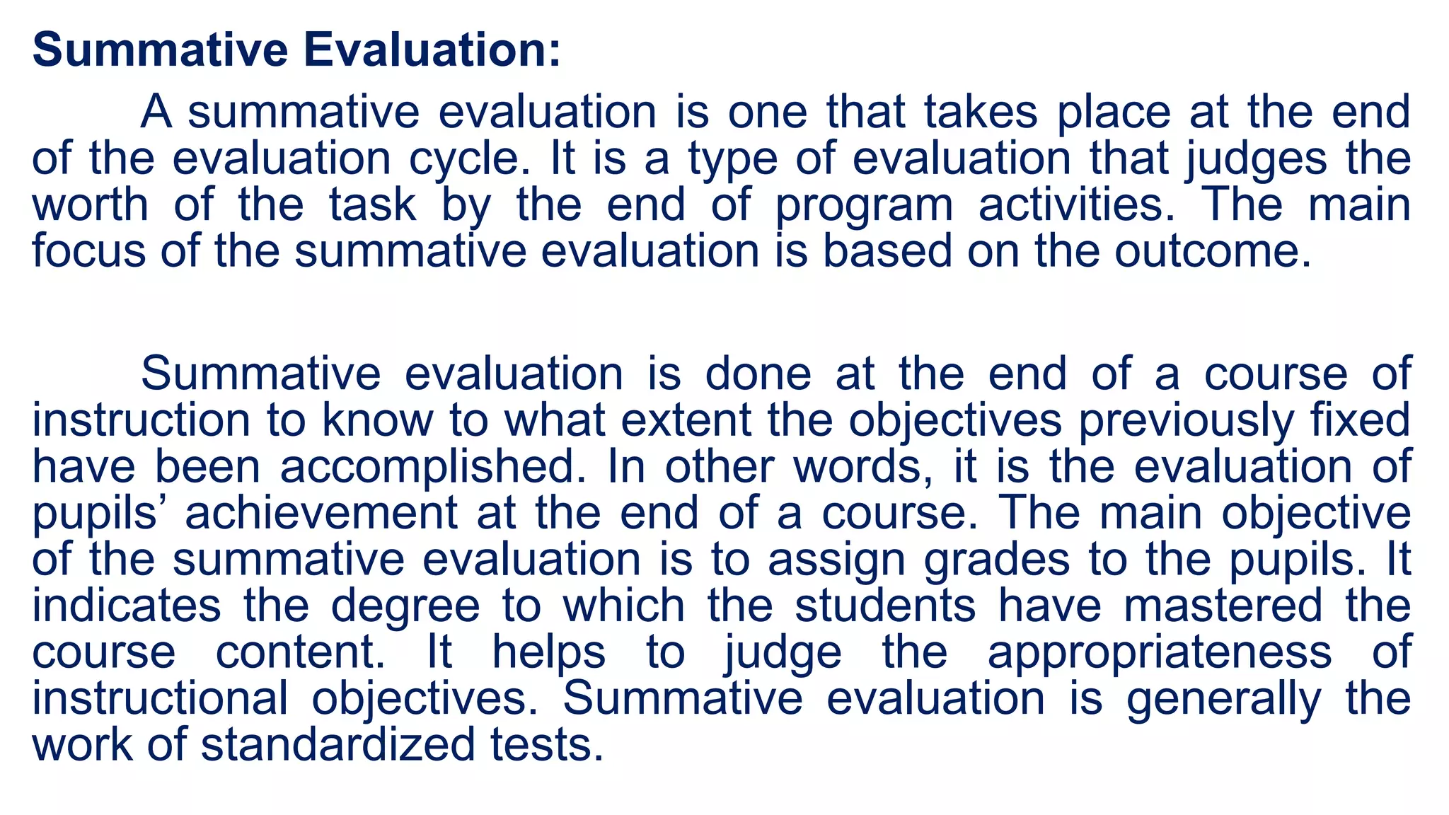 Summative evaluation | PPTX