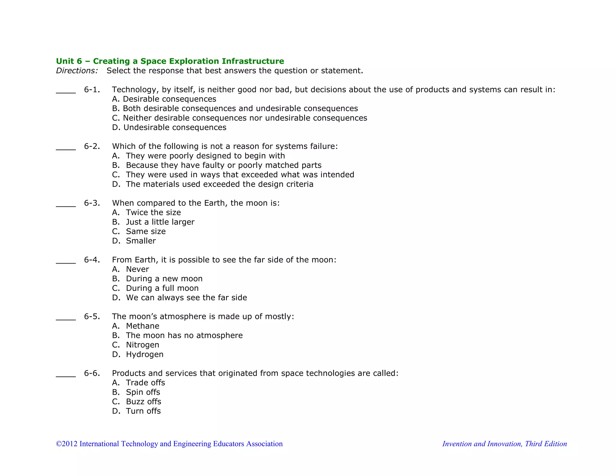 Technology Design and Innovation Summative Multiple Choice | DOCX