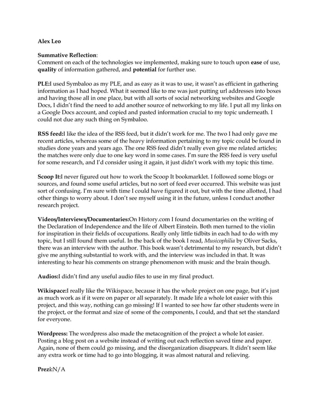 Summative Reflection | DOCX