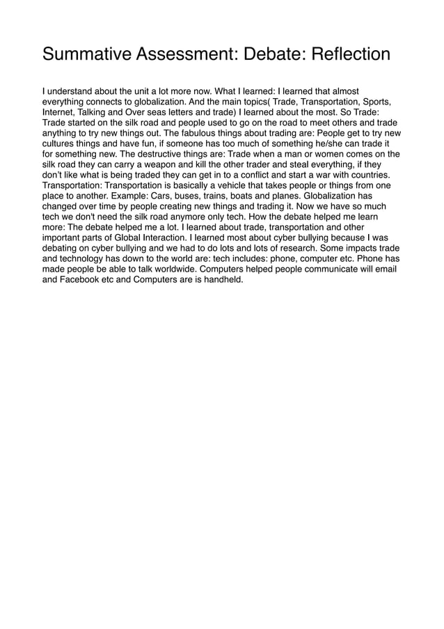 Summative reflection | PDF | Free Download