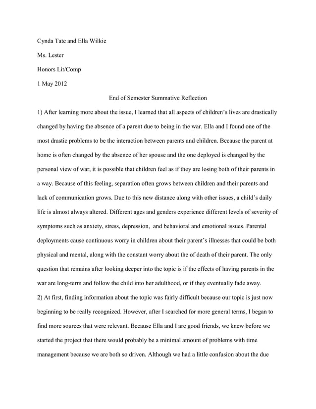 Summative reflection lester | DOCX