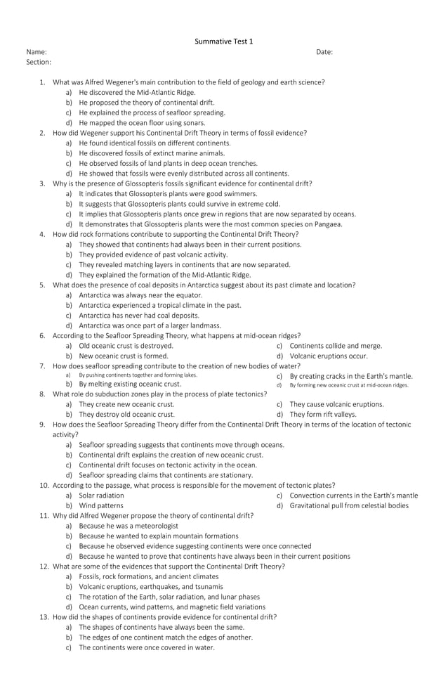 Summative test.docx | Geology | Science