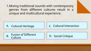 Summative TesT IN MUSIC AND ARTS GRADE SEVEN 2024-2025 | PPTX