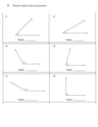 Measures of Angles Worksheets | PDF
