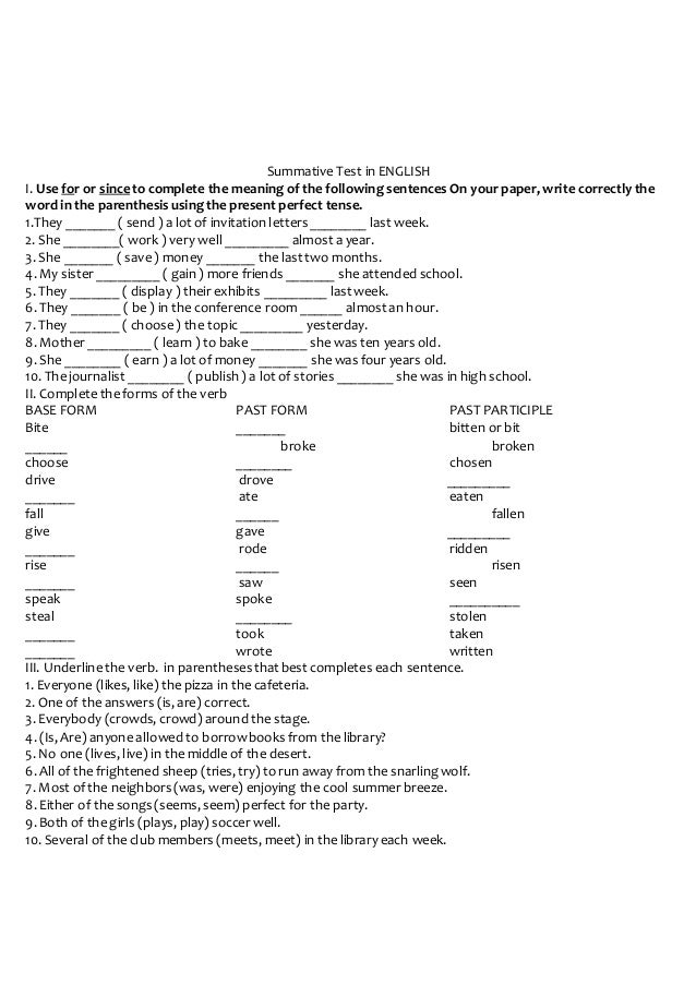 Summative Test In English 6