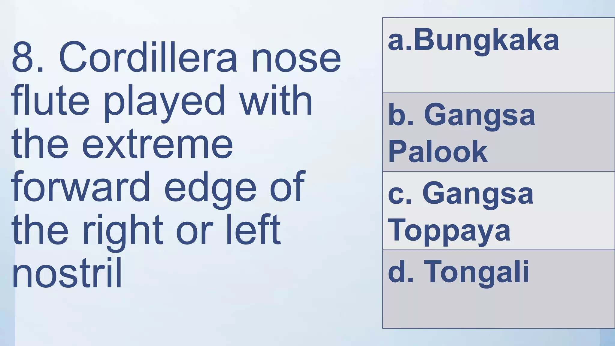 2nd quarter Summative test in music 7 | PPTX