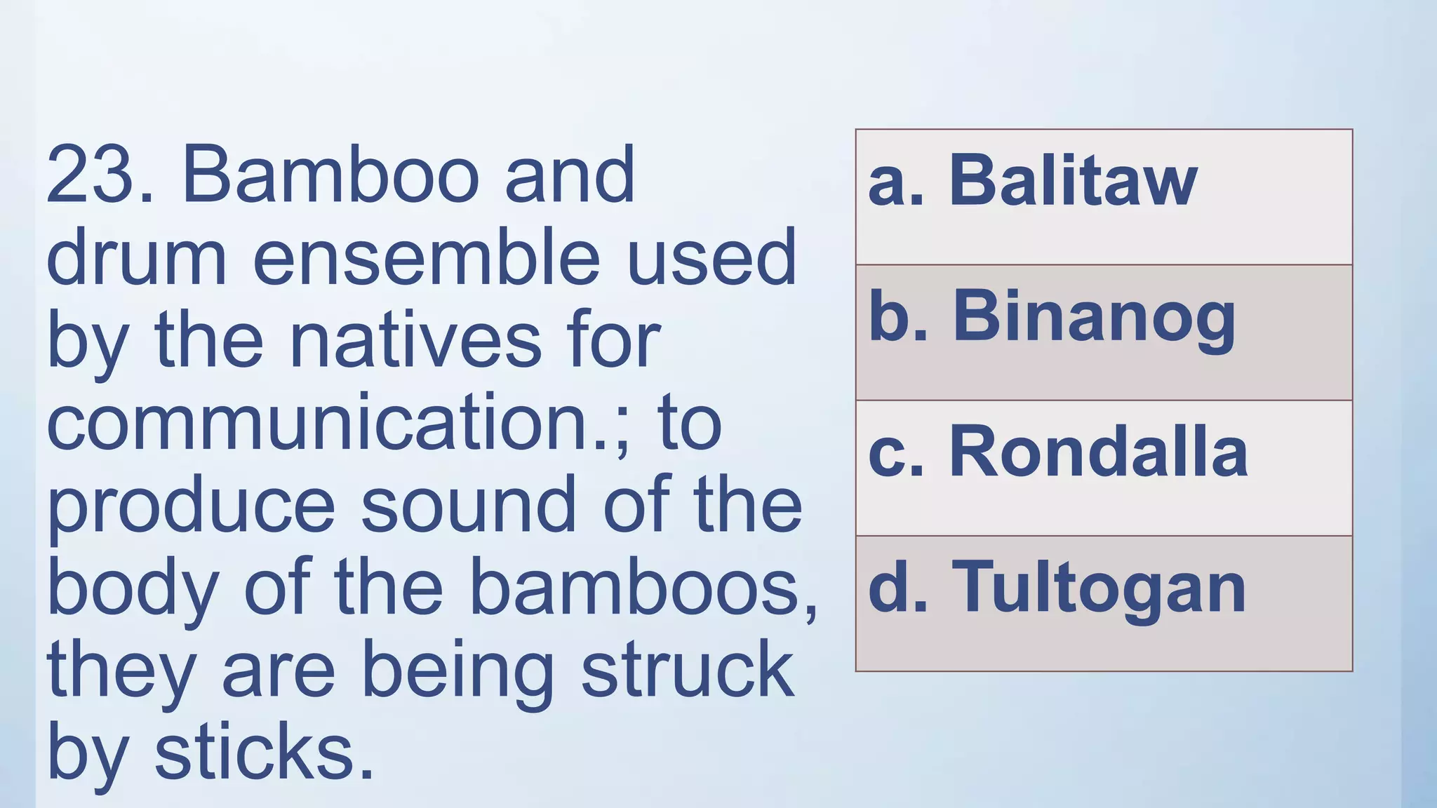 2nd quarter Summative test in music 7 | PPTX