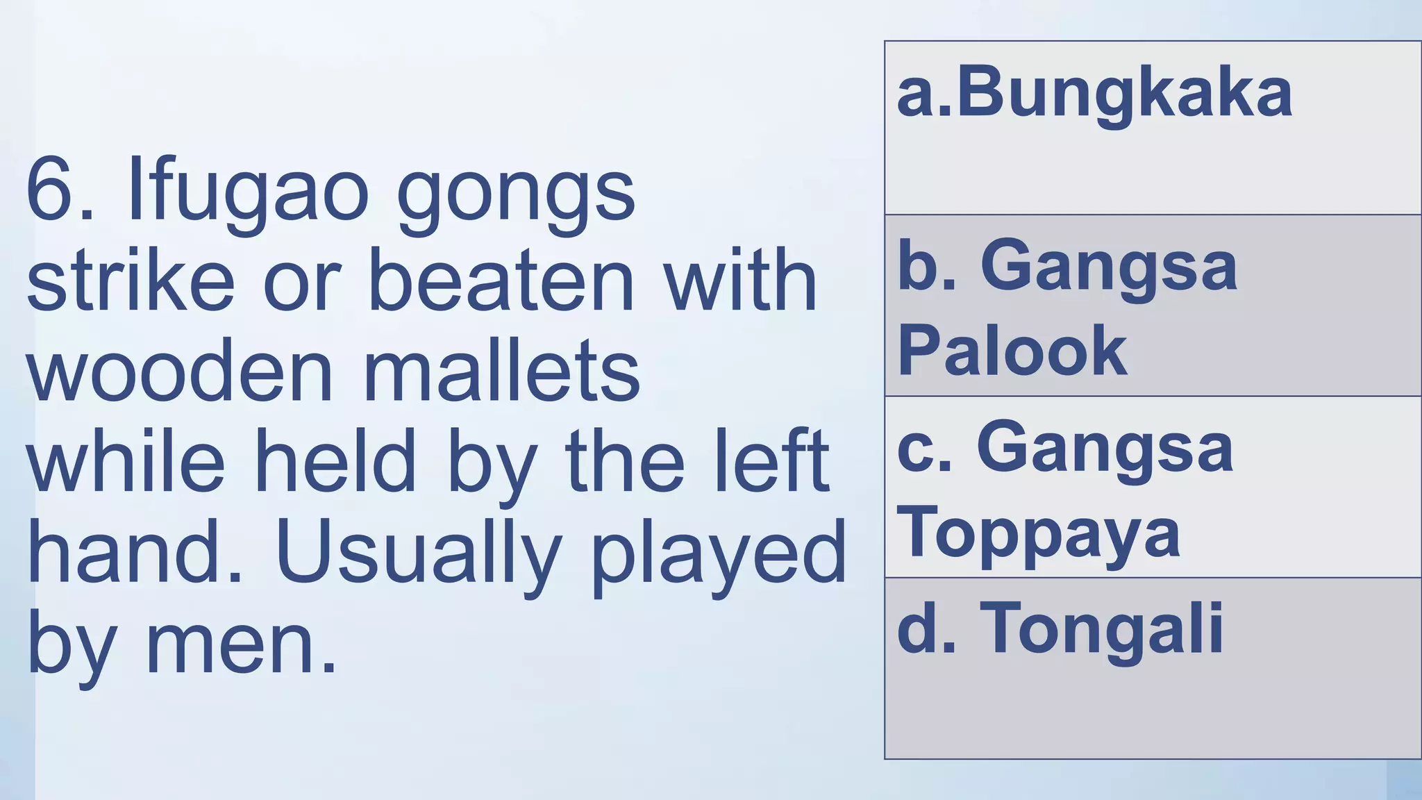 2nd quarter Summative test in music 7 | PPTX