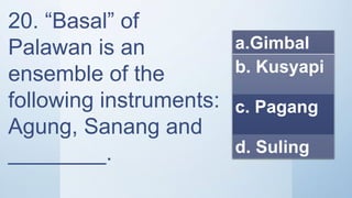 2nd quarter Summative test in music 7 | PPTX