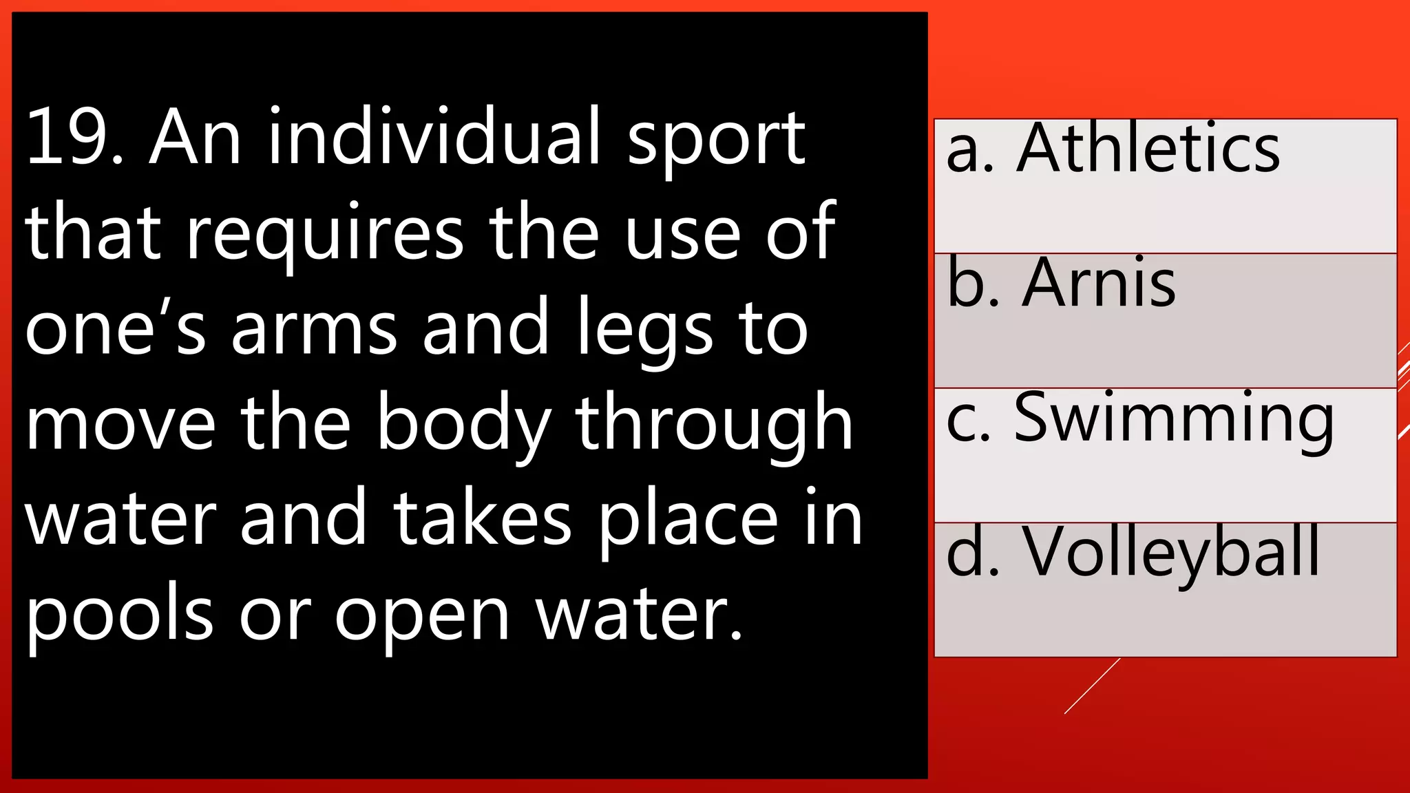 Summative test in physical education 7 1st quarter | PPTX