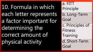 Summative test in physical education 7 1st quarter | PPTX