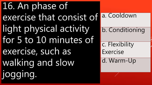 Summative test in physical education 7 1st quarter | PPTX