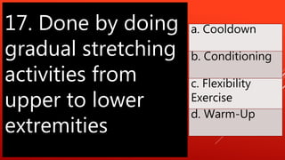 Summative test in physical education 7 1st quarter | PPTX
