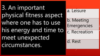 Summative test in physical education 7 1st quarter | PPTX