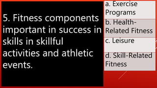 Summative test in physical education 7 1st quarter | PPTX