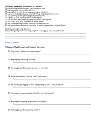 SUMMATIVE TEST NO. 1 QUARTER ONE IN EPP4 | DOCX