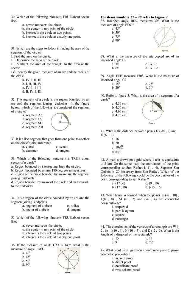 Grade 10 Math - Second Quarter Summative Test | DOCX
