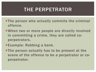 Involvement in a Crime | PPT