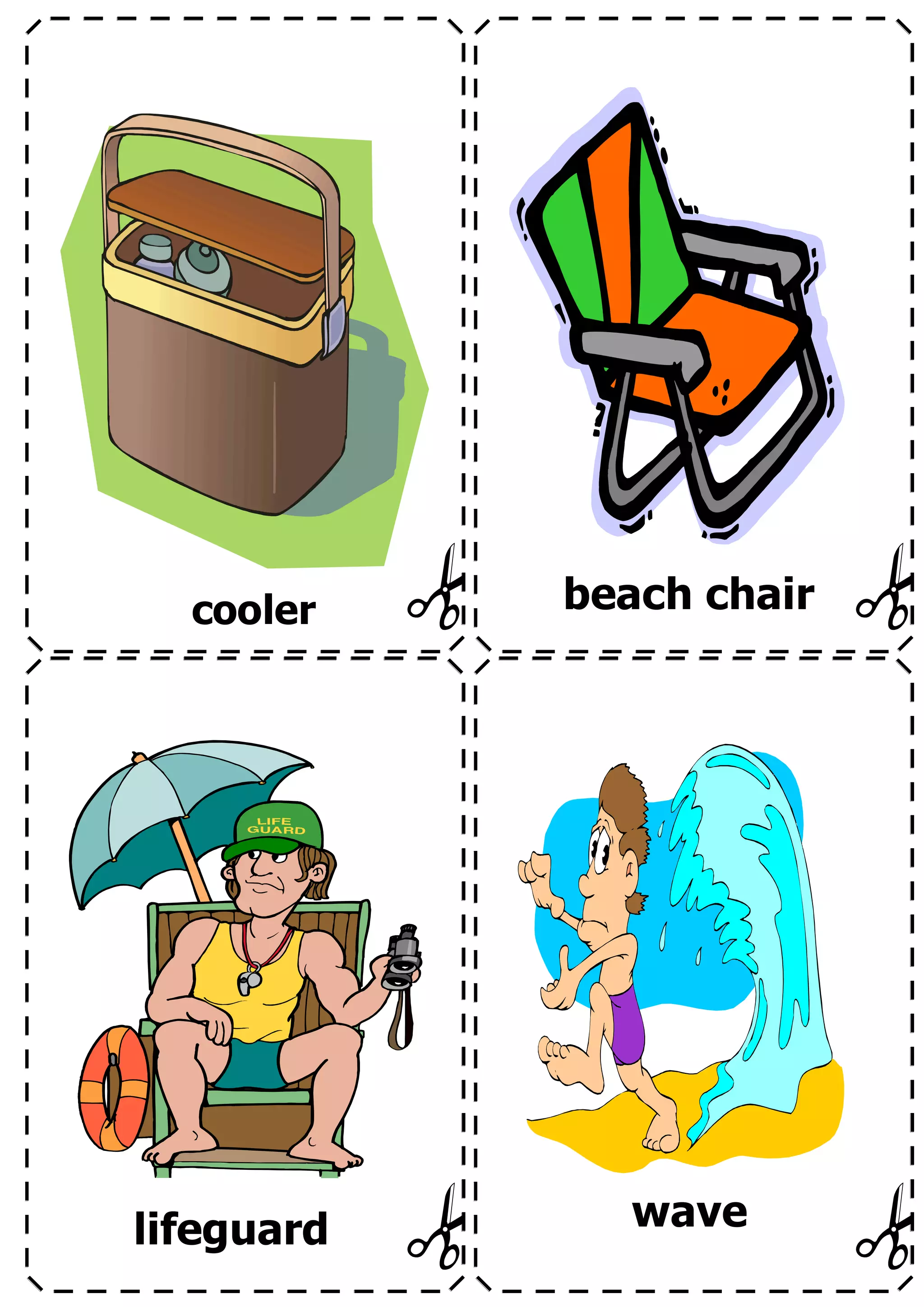 Summer vocabulary flashcards | PDF | Beach Travel | Travel Type