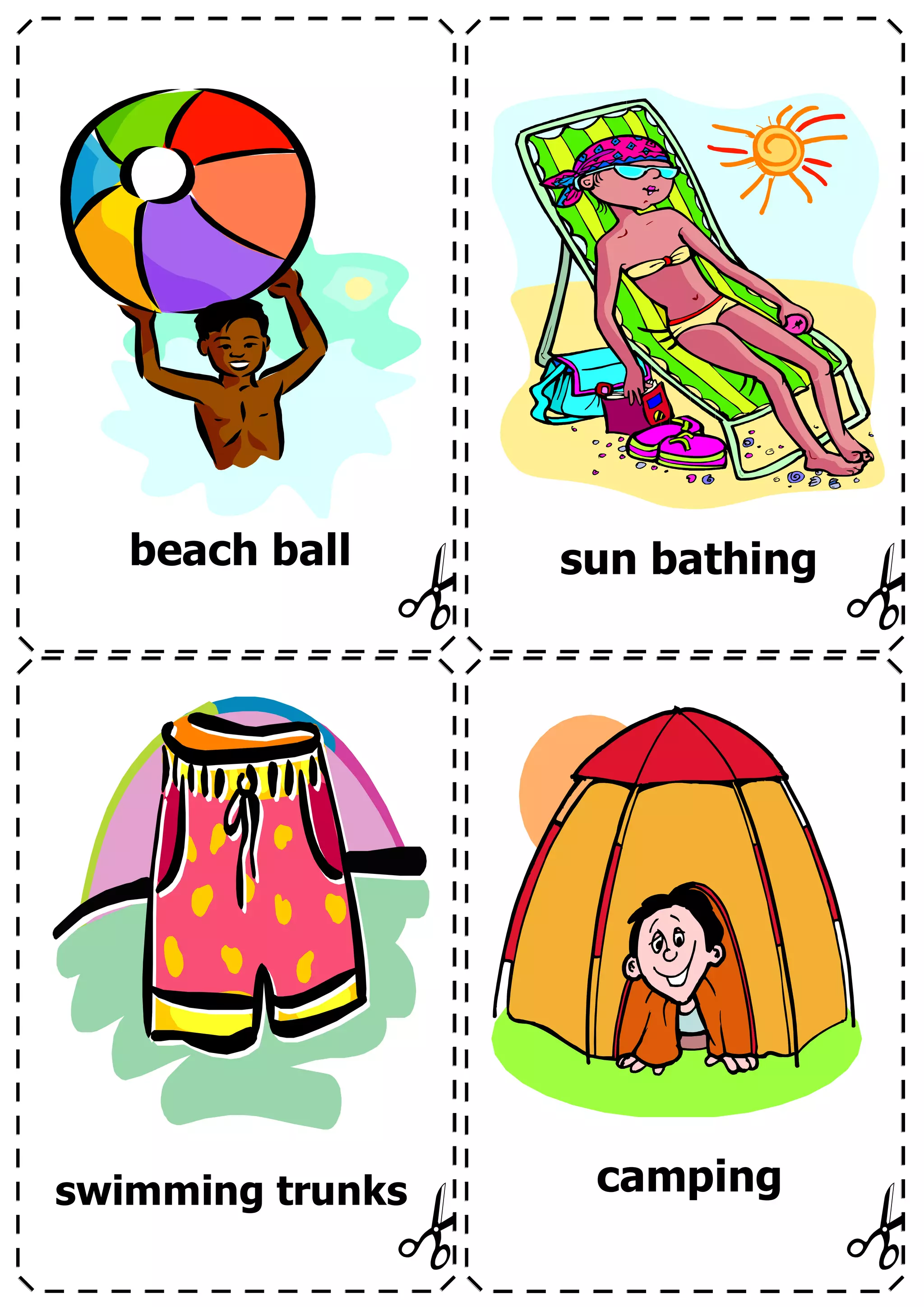 Summer vocabulary flashcards | PDF